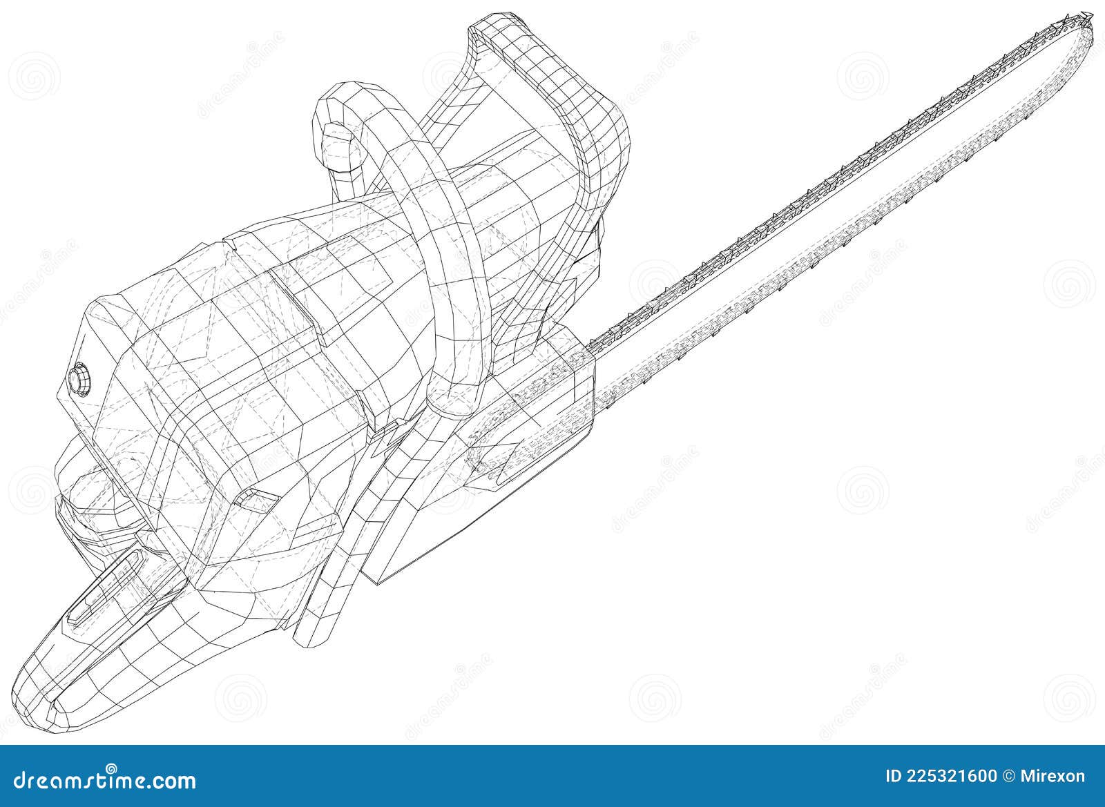 Vector Outline Chainsaw. Wire-frame. EPS10 Format Stock Vector ...