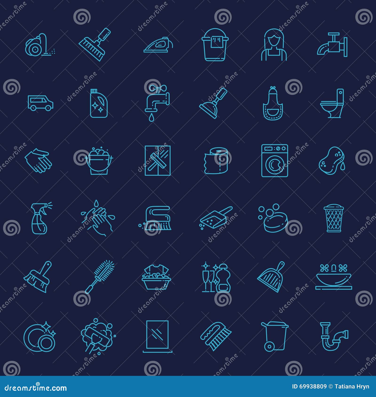 Vector Outline Cleaning Icon Stock Vector - Illustration of company ...