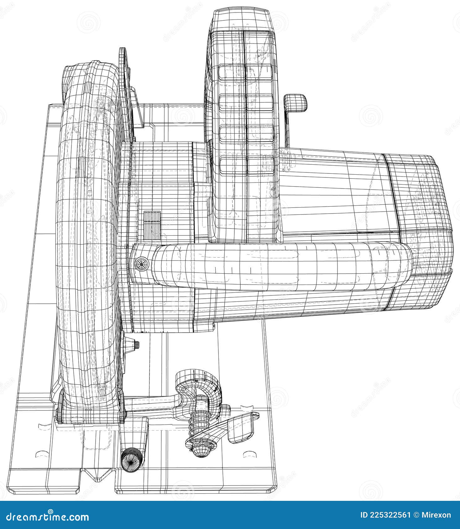 Vector Outline Electric Saw. Wire-frame Circular Saw. EPS10 Format ...