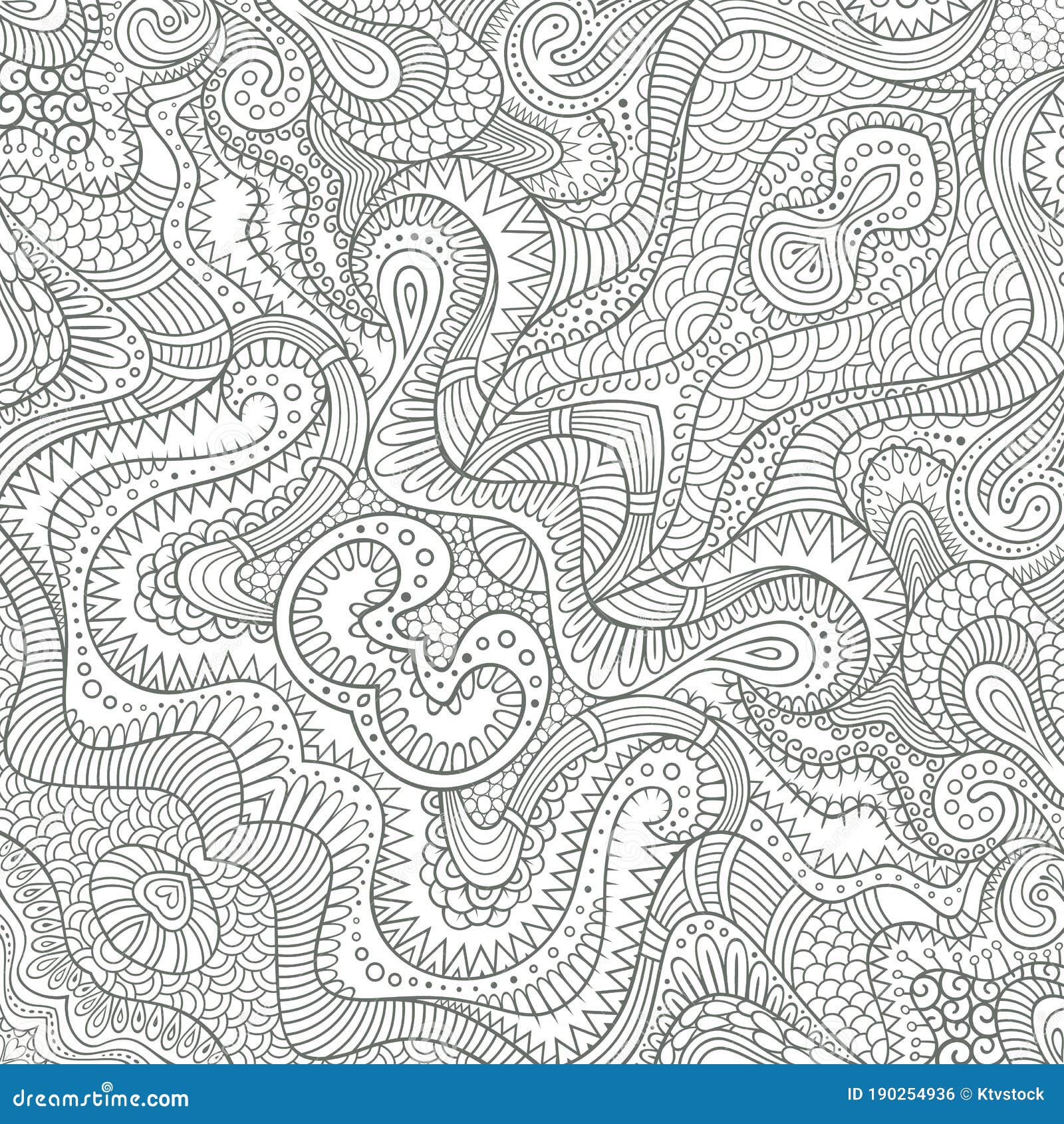 Vector Outline Ethnic Hand Drawn Background Stock Vector - Illustration ...