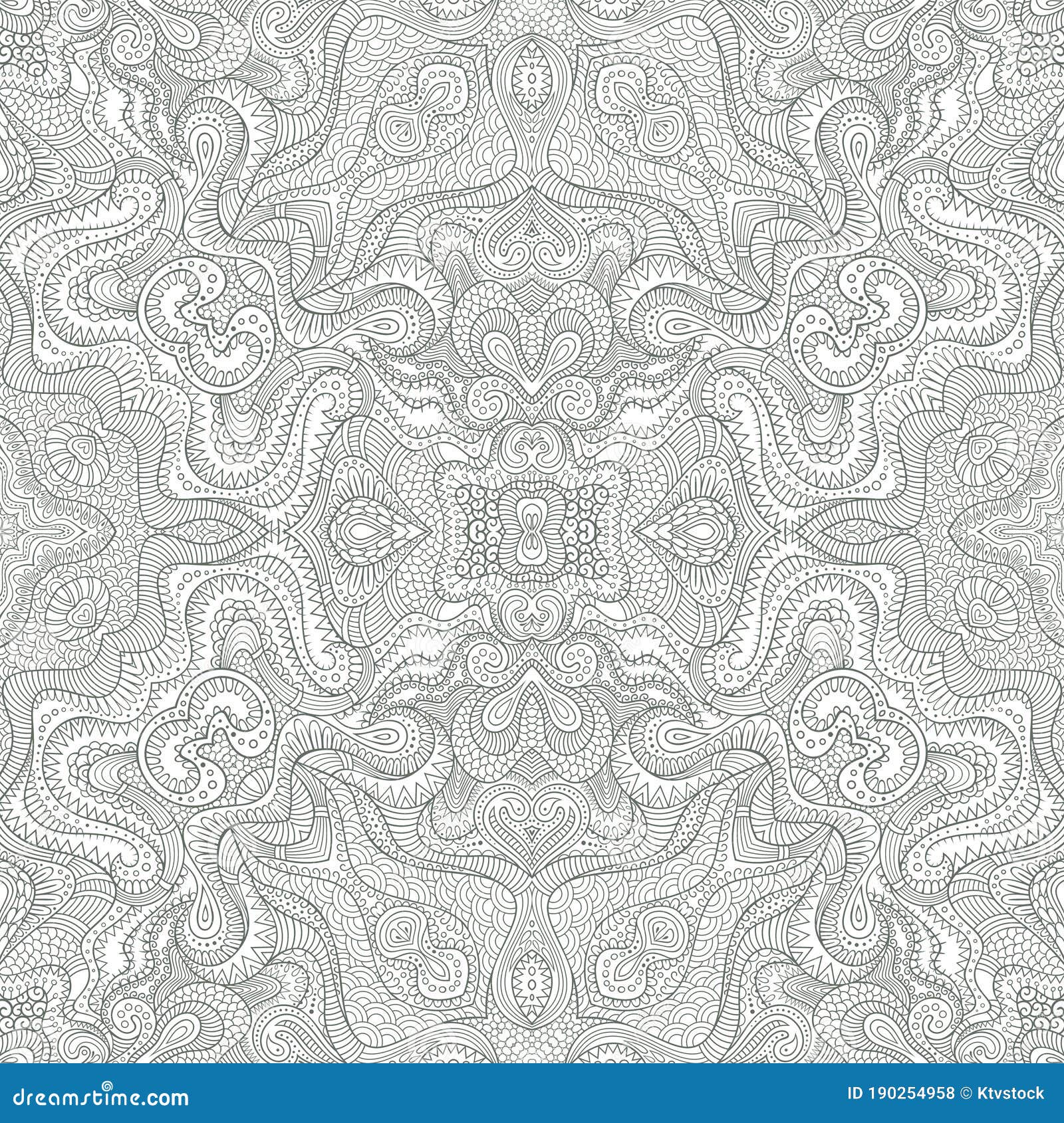 Vector Outline Ethnic Hand Drawn Background Stock Vector - Illustration ...