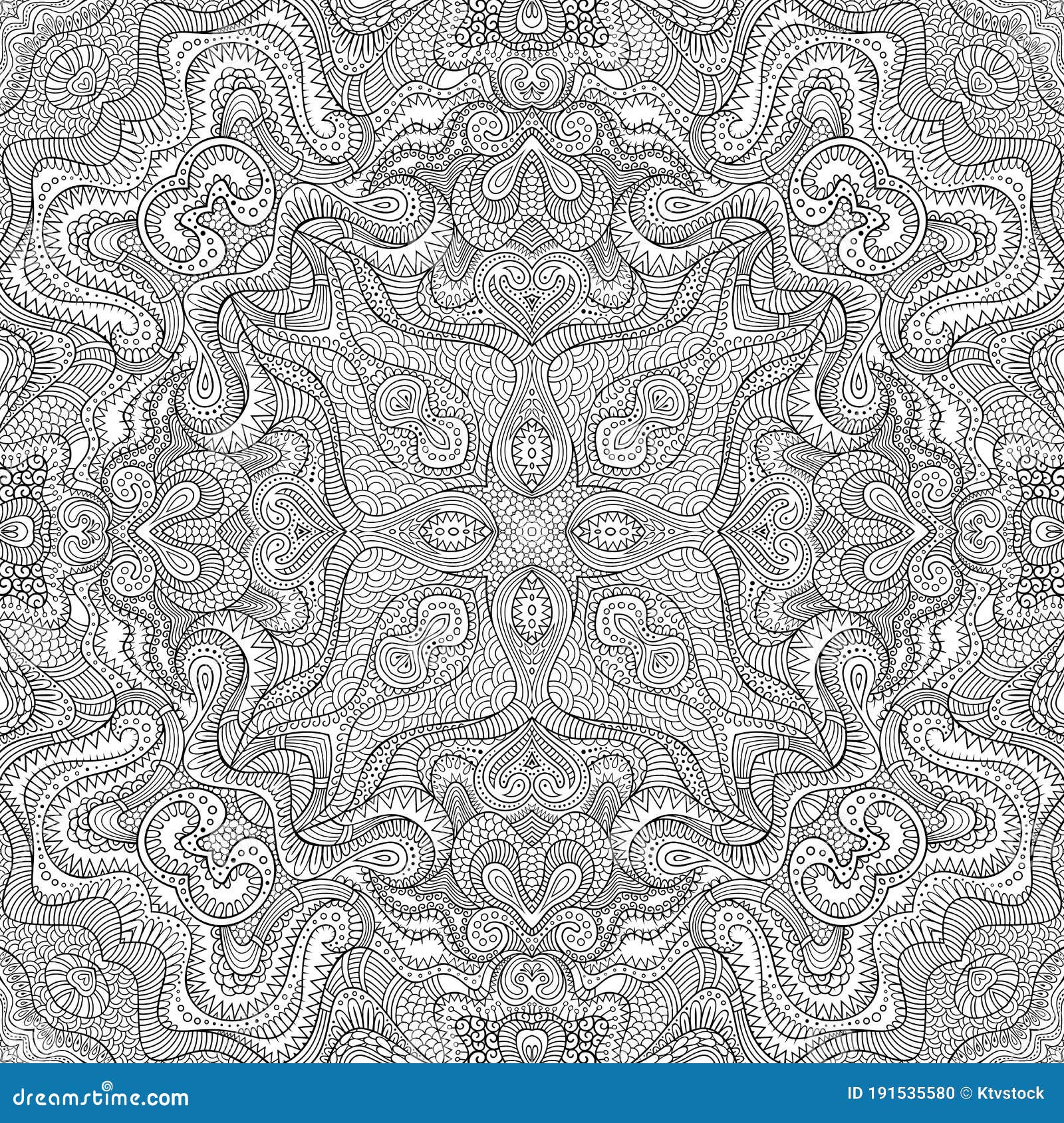 Vector Outline Ethnic Hand Drawn Background Stock Vector - Illustration ...