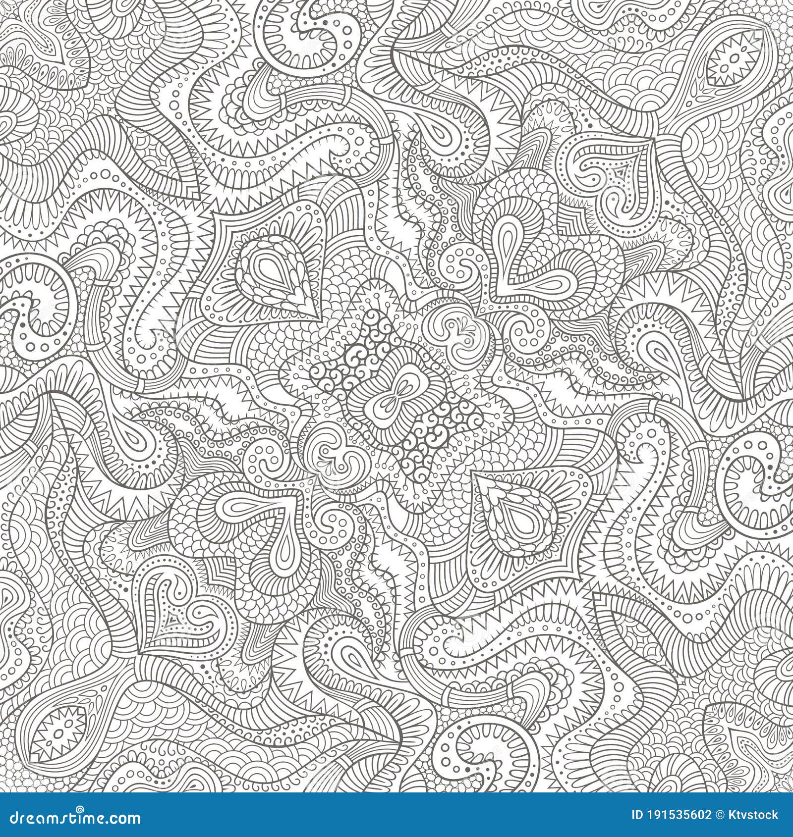 Vector Outline Ethnic Hand Drawn Background Stock Vector - Illustration ...