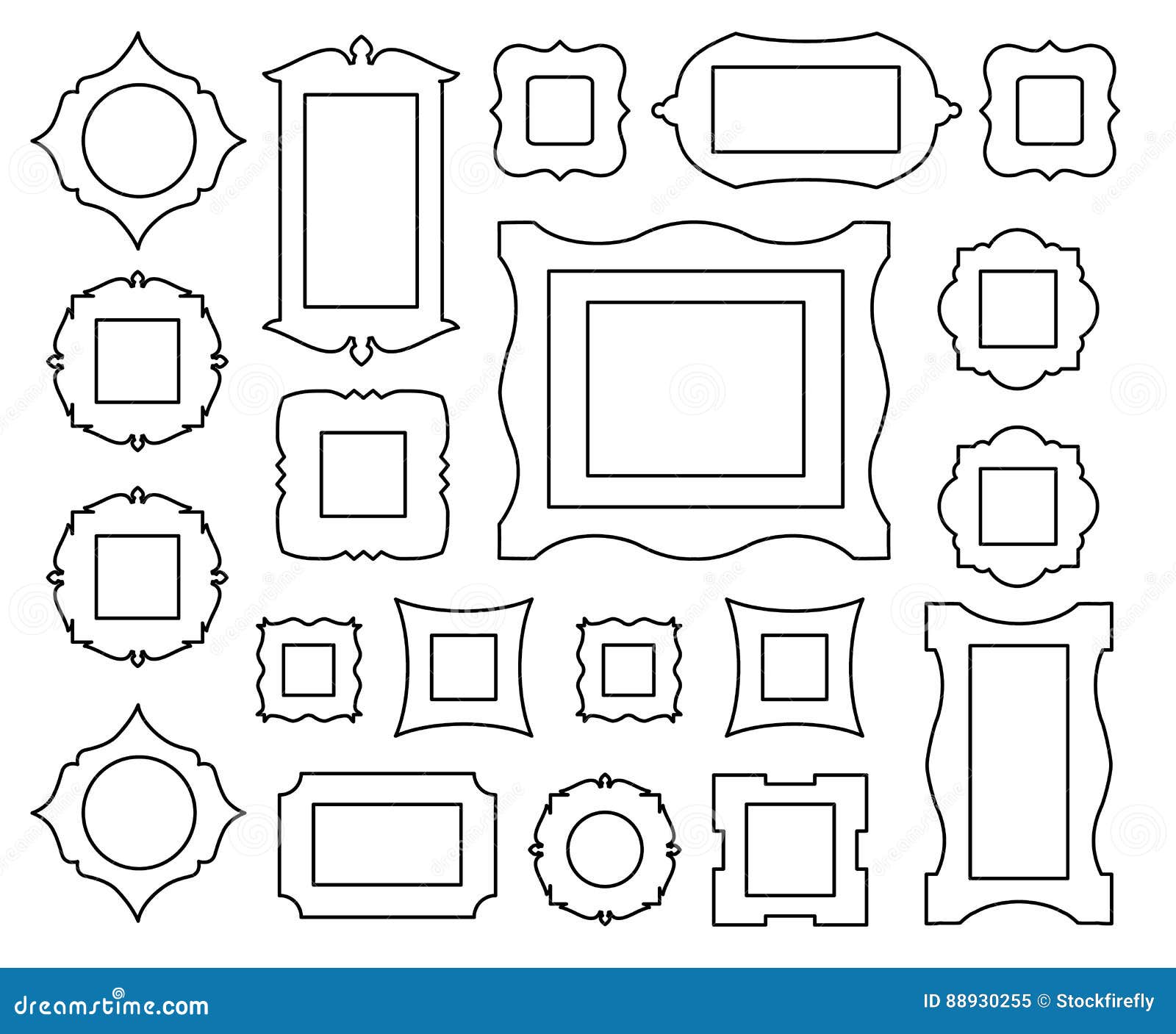 Vector Outline Frames. Icons for Web Design. Stock Vector ...