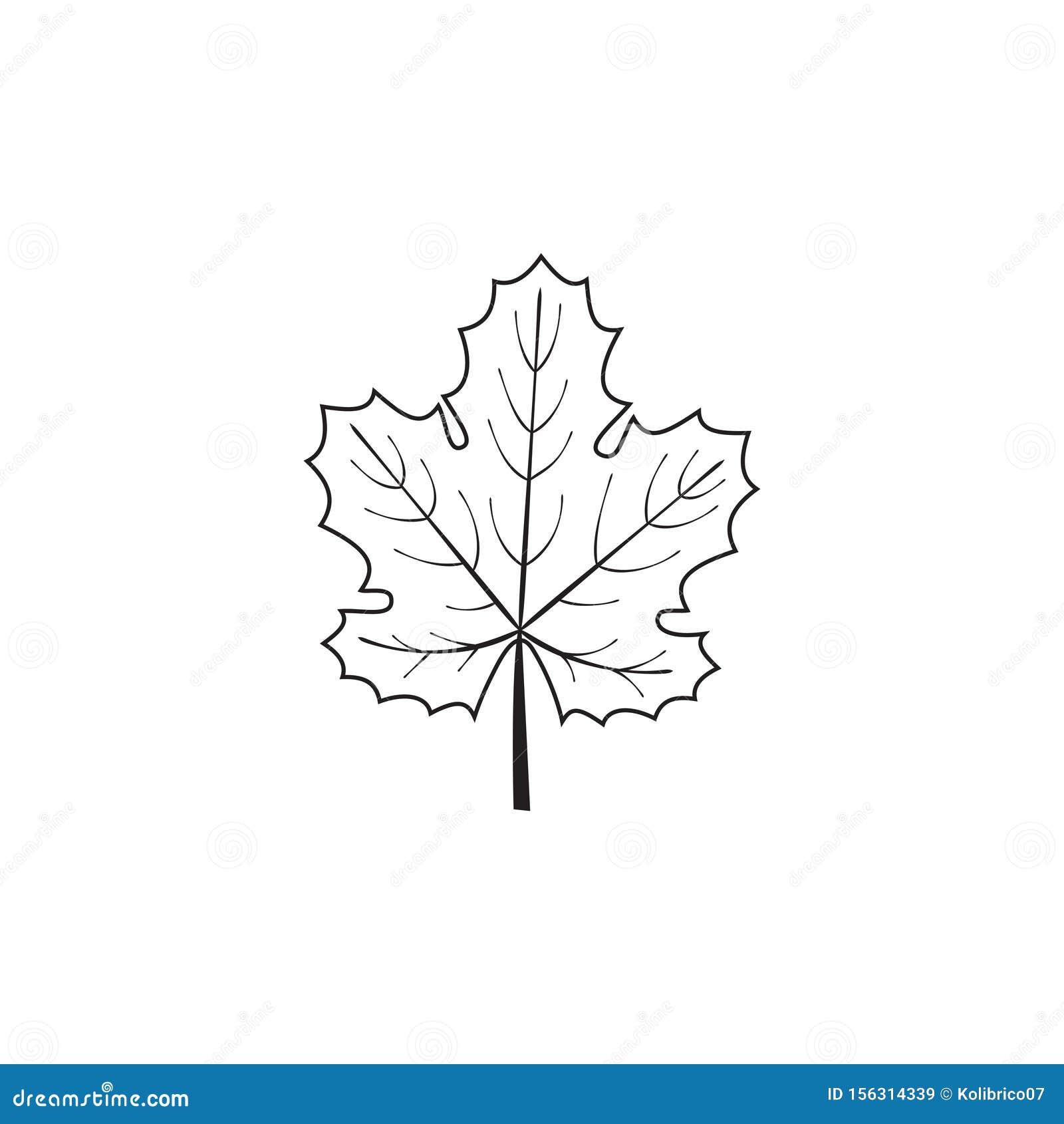 Vector outline grape leaf stock vector. Illustration of plant - 156314339