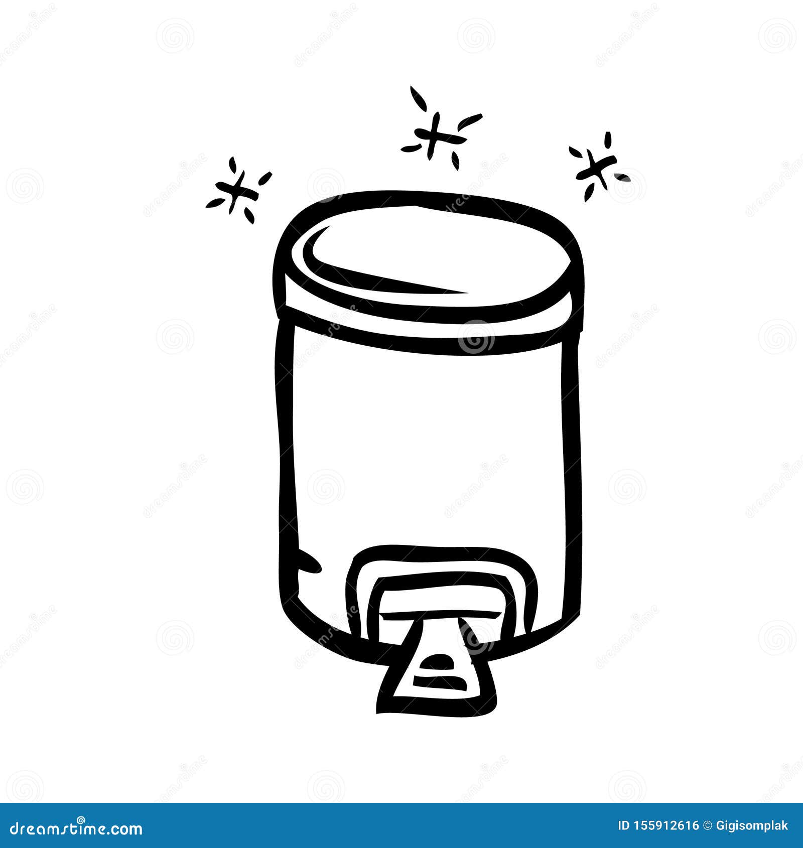 Simple Vector Outline Hand Draw Sketch of Closed Clean and Tidy Trash ... Simple Vector Outline Hand Draw Sketch of Closed Clean and Tidy Trash ...