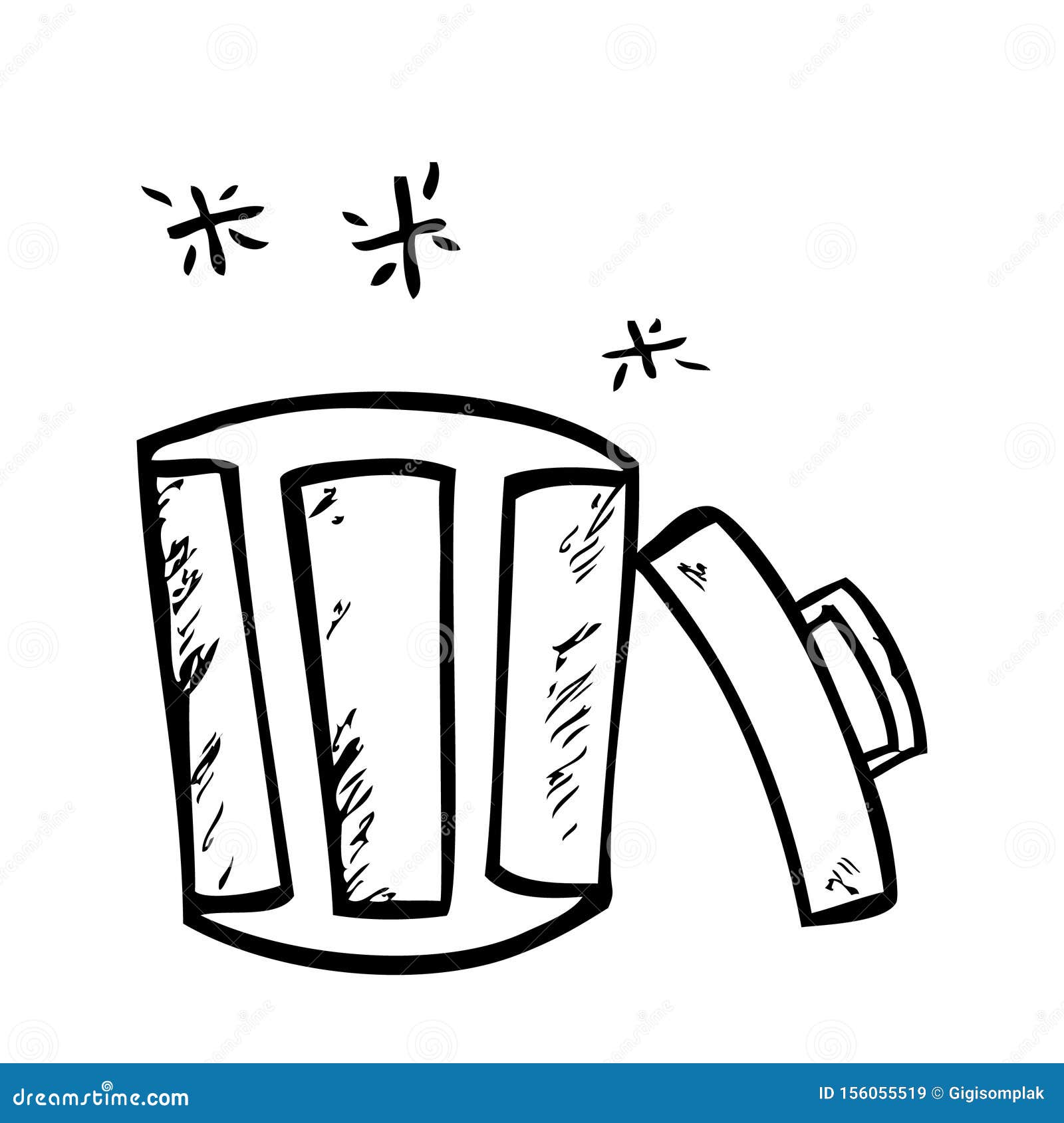 Simple Vector Outline Hand Draw Sketch of Opened Empty Clean and Tidy ...