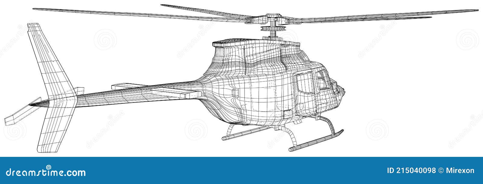 Vector Outline Helicopter. Wire-frame Vector Air Transport. EPS10 ...