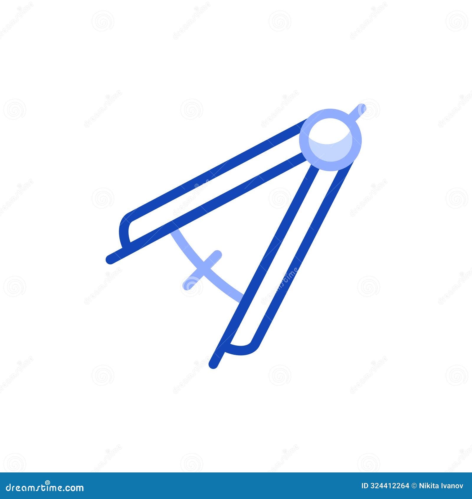 Vector Outline Icon of a Compass Consisting of Two Legs, One of Which ...