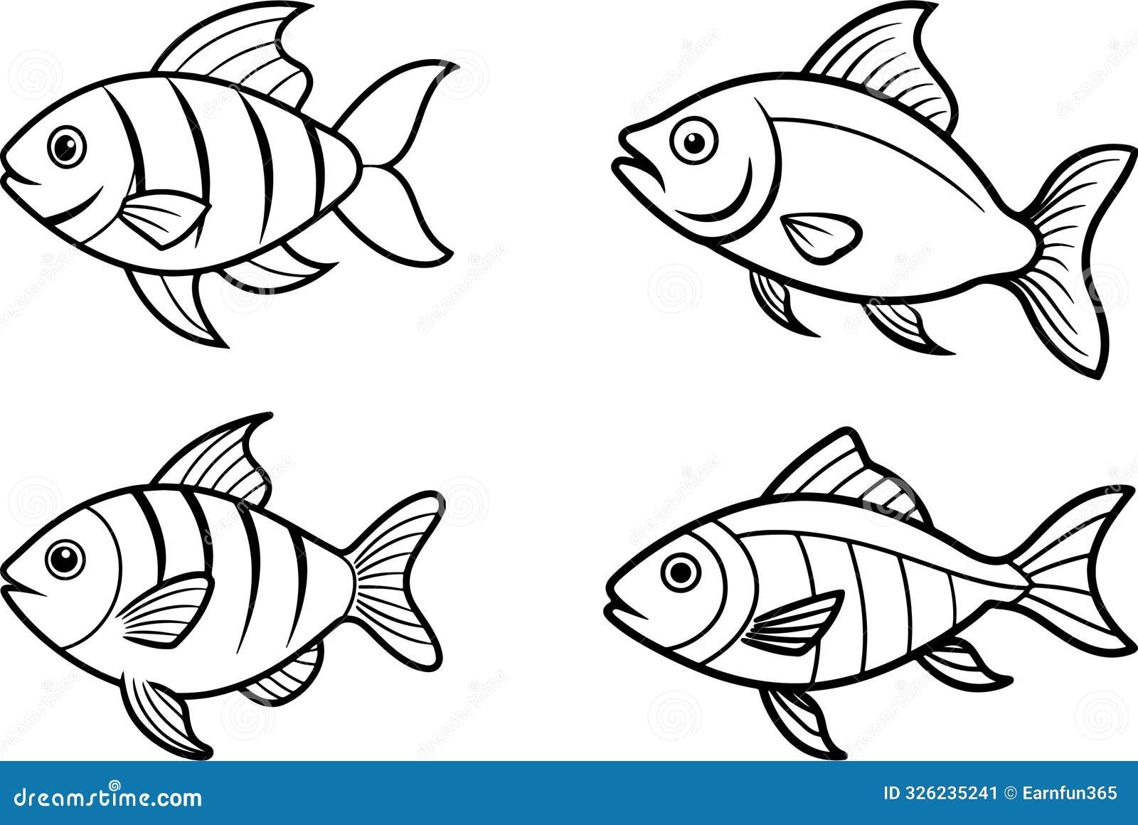 A Vector Outline Image of a Fish for a Kids Coloring Book is an Ideal ...