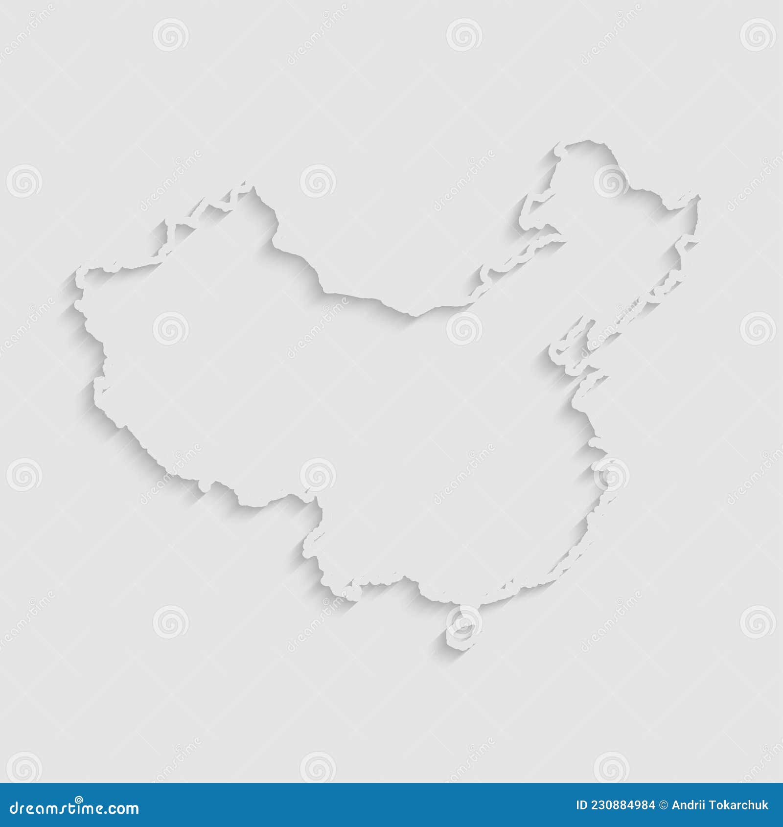 Vector Outline Map China with Creative Shadow Stock Vector ...