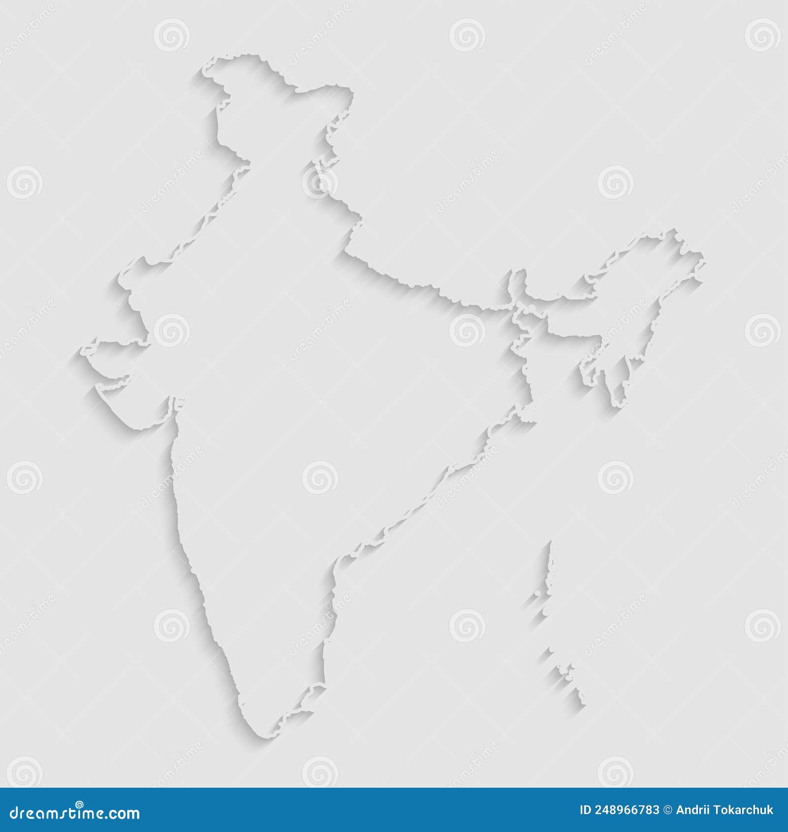 Vector Outline Map India with Creative Shadow Stock Vector ...