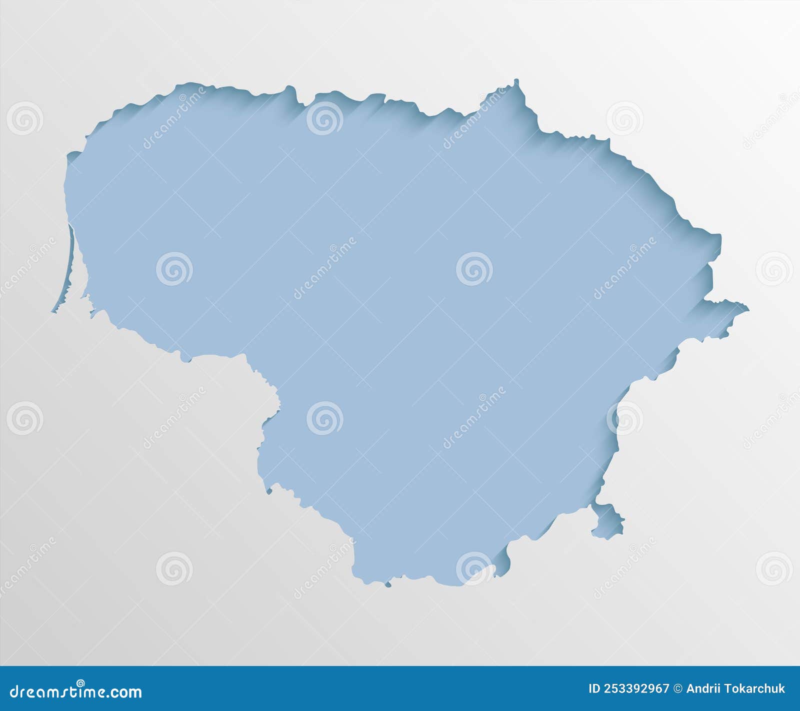 Vector Outline Map Lithuania with Creative Shadow Stock Vector ...