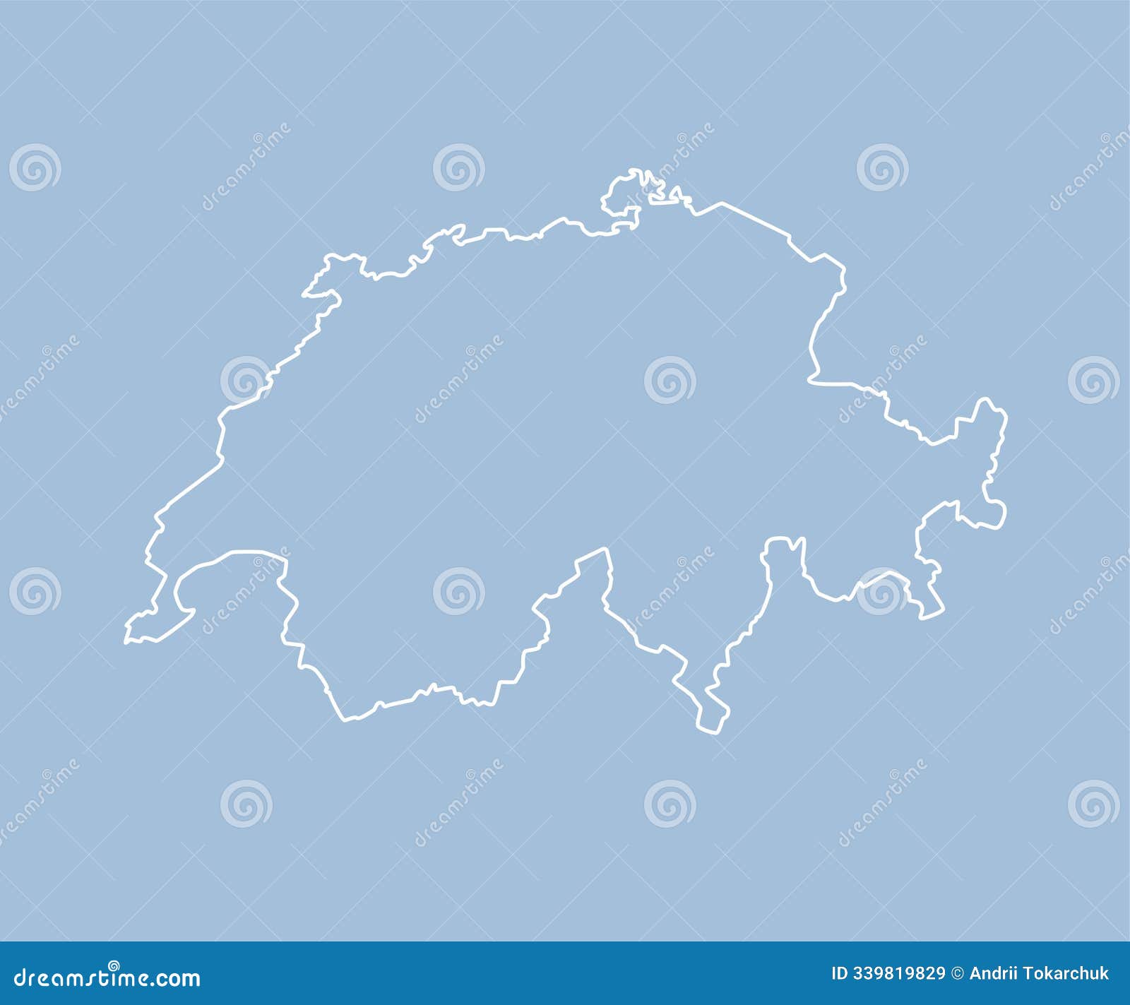 Vector Outline Map Switzerland Line Border Country Stock Illustration ...