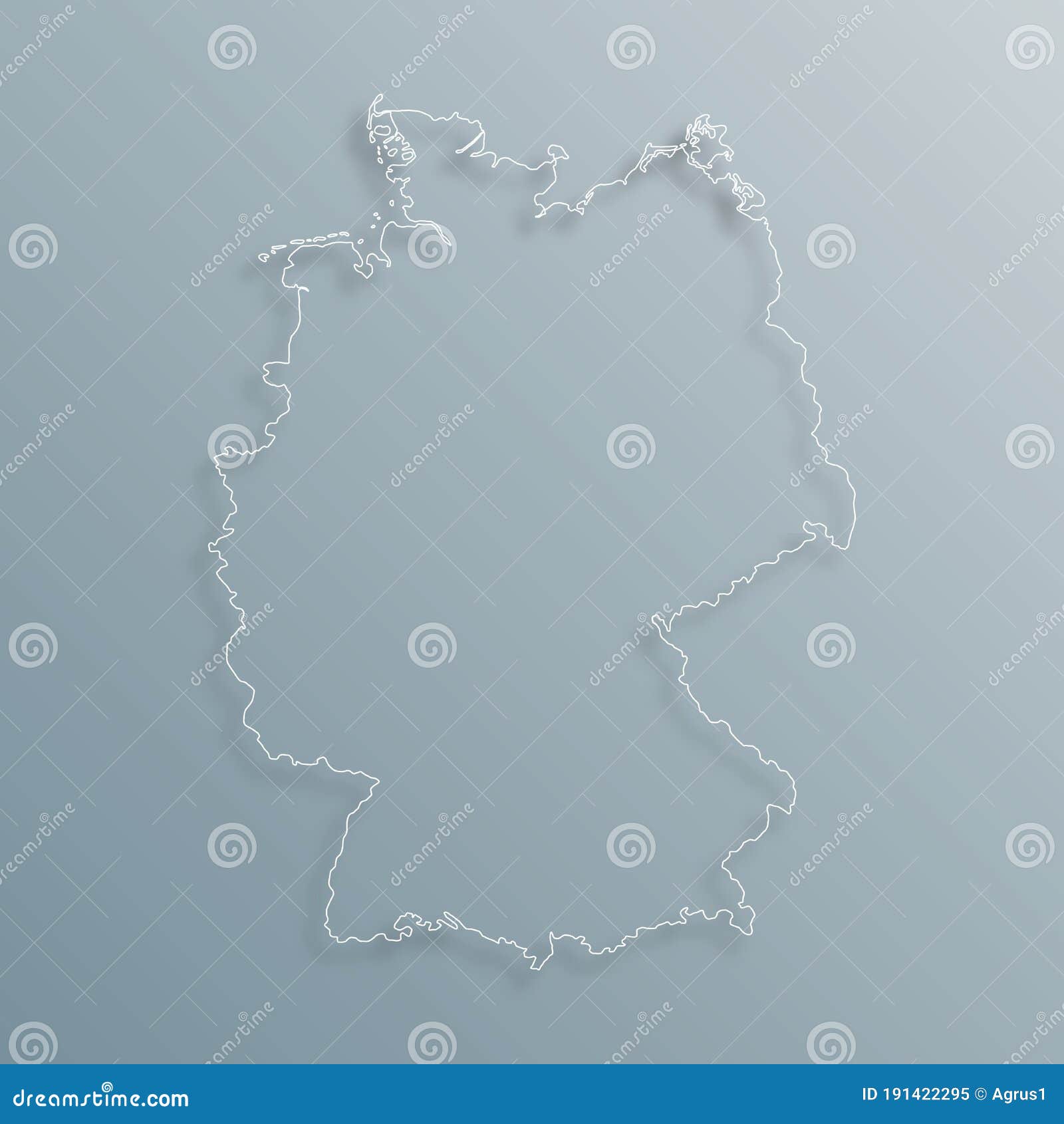 Vector Outline Maps of Germany with Shadow Stock Vector - Illustration ...