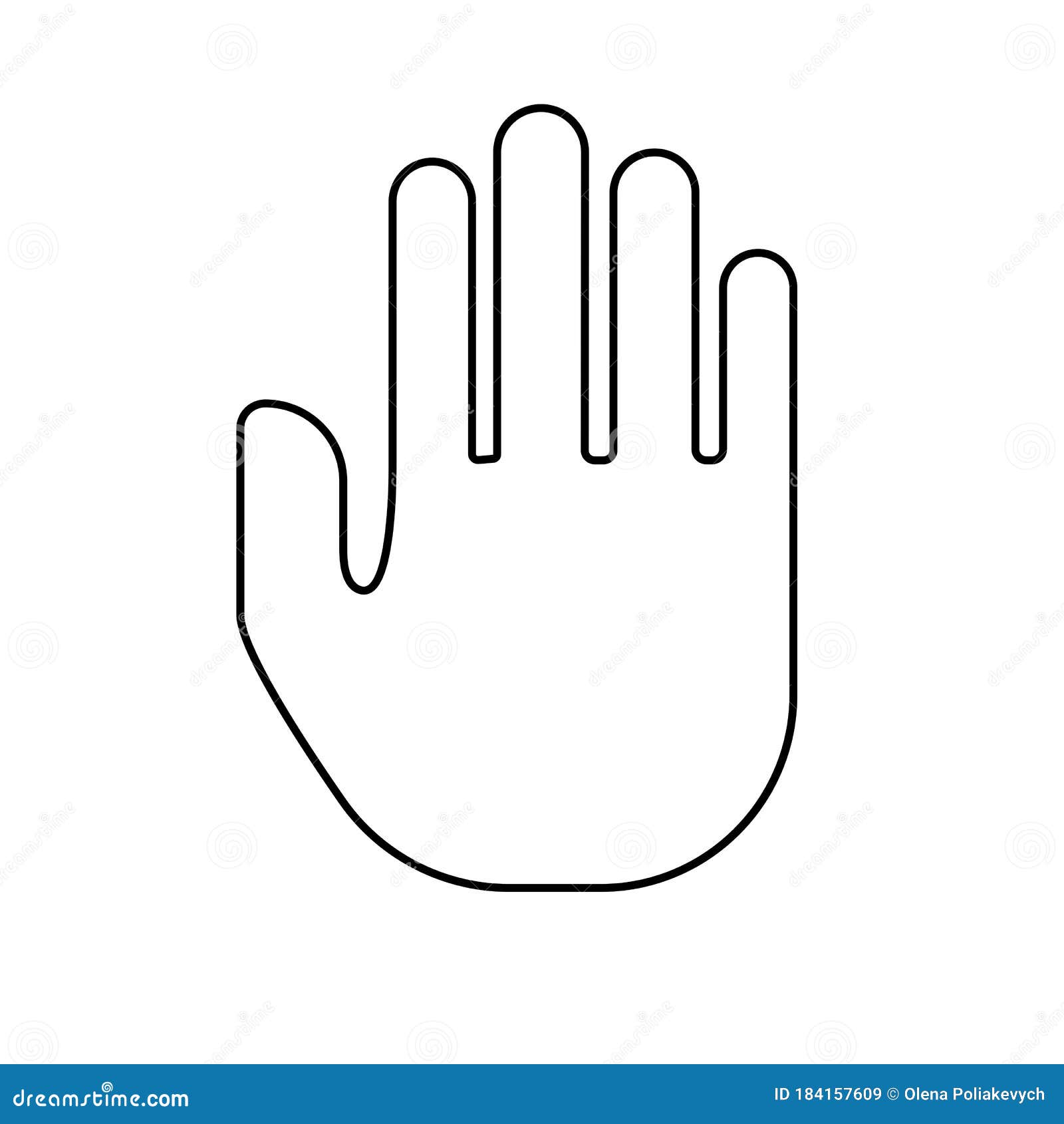 Vector Outline Palm Human. Handprint Icon. Flat Image. Stock Template ...