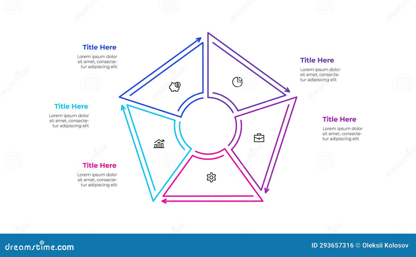 Vector Outline Pentagon Diagram Divided into 5 Options, Steps or ... Vector Outline Pentagon Diagram Divided into 5 Options, Steps or ...