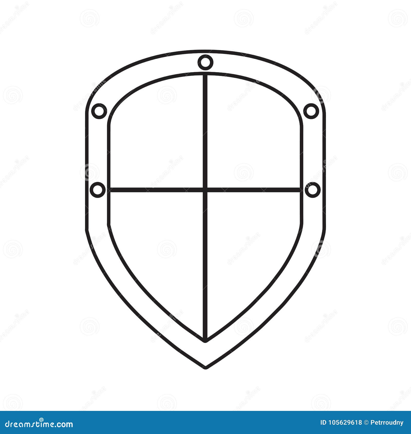 Vector Outline Safety Shield Icon Stock Vector - Illustration of modern ...