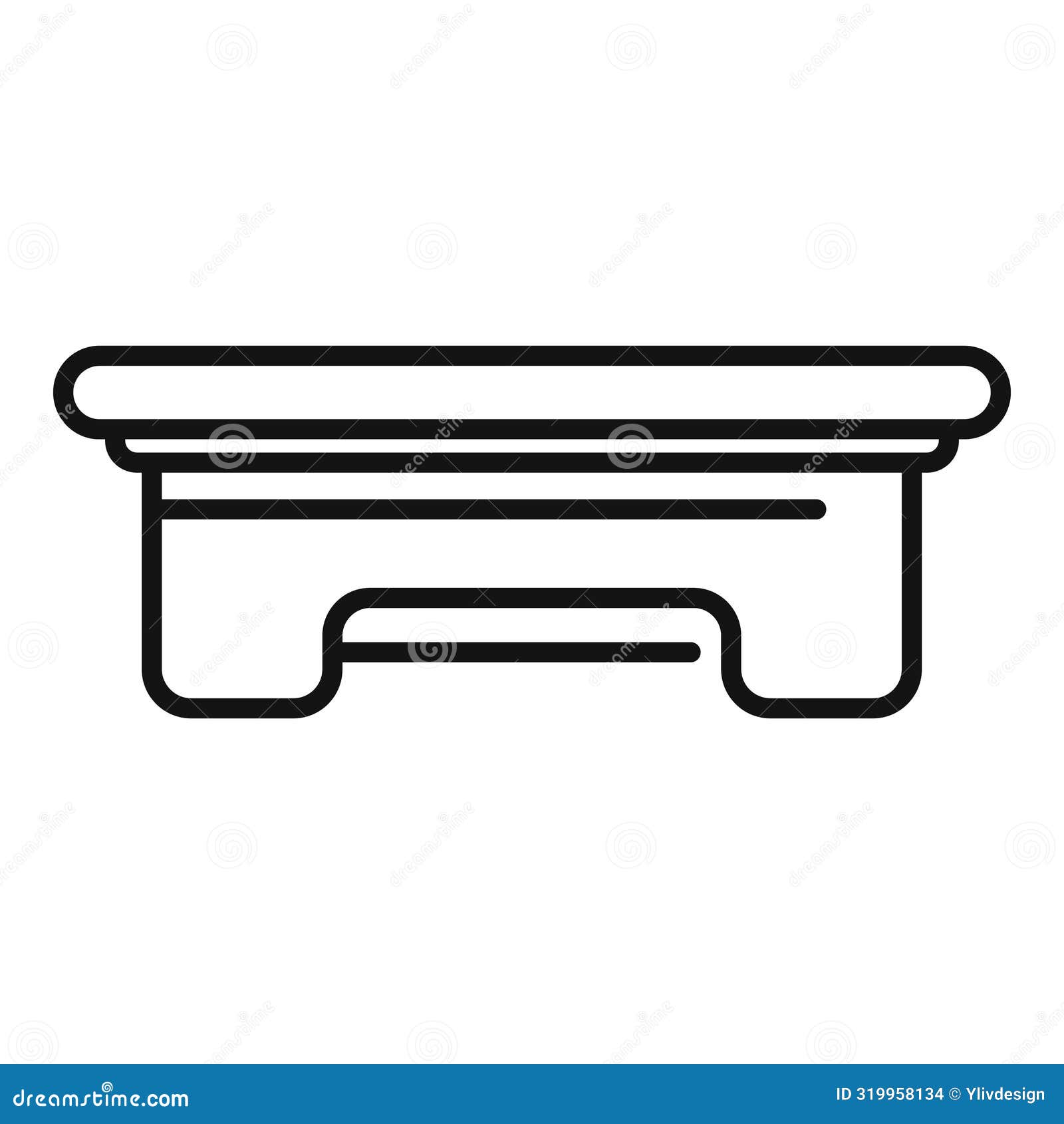 Line Art Illustration of a Classic Bench Stock Vector - Illustration of ...