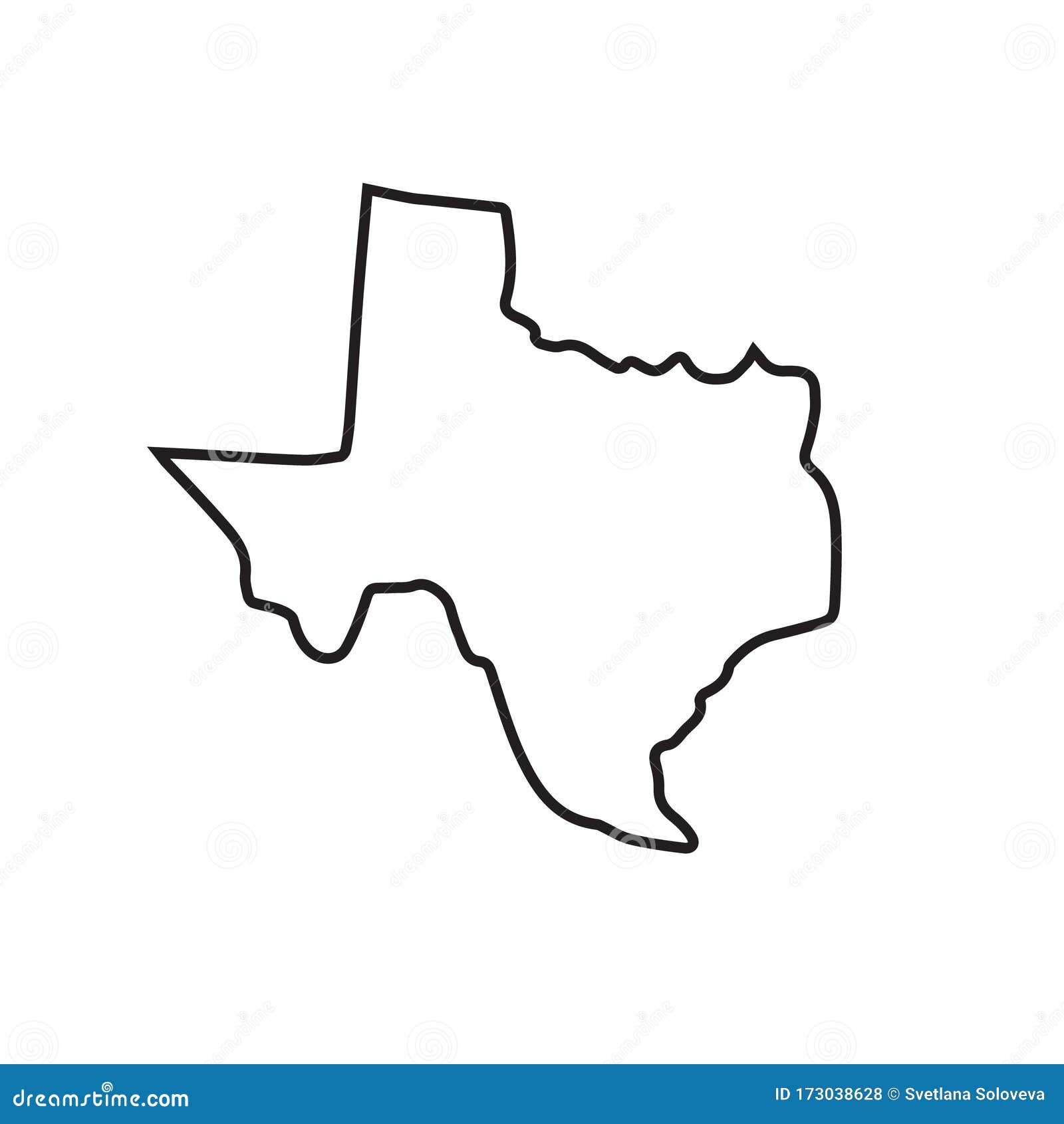Vector Outline Texas Map Silhouette Stock Photography | CartoonDealer ...