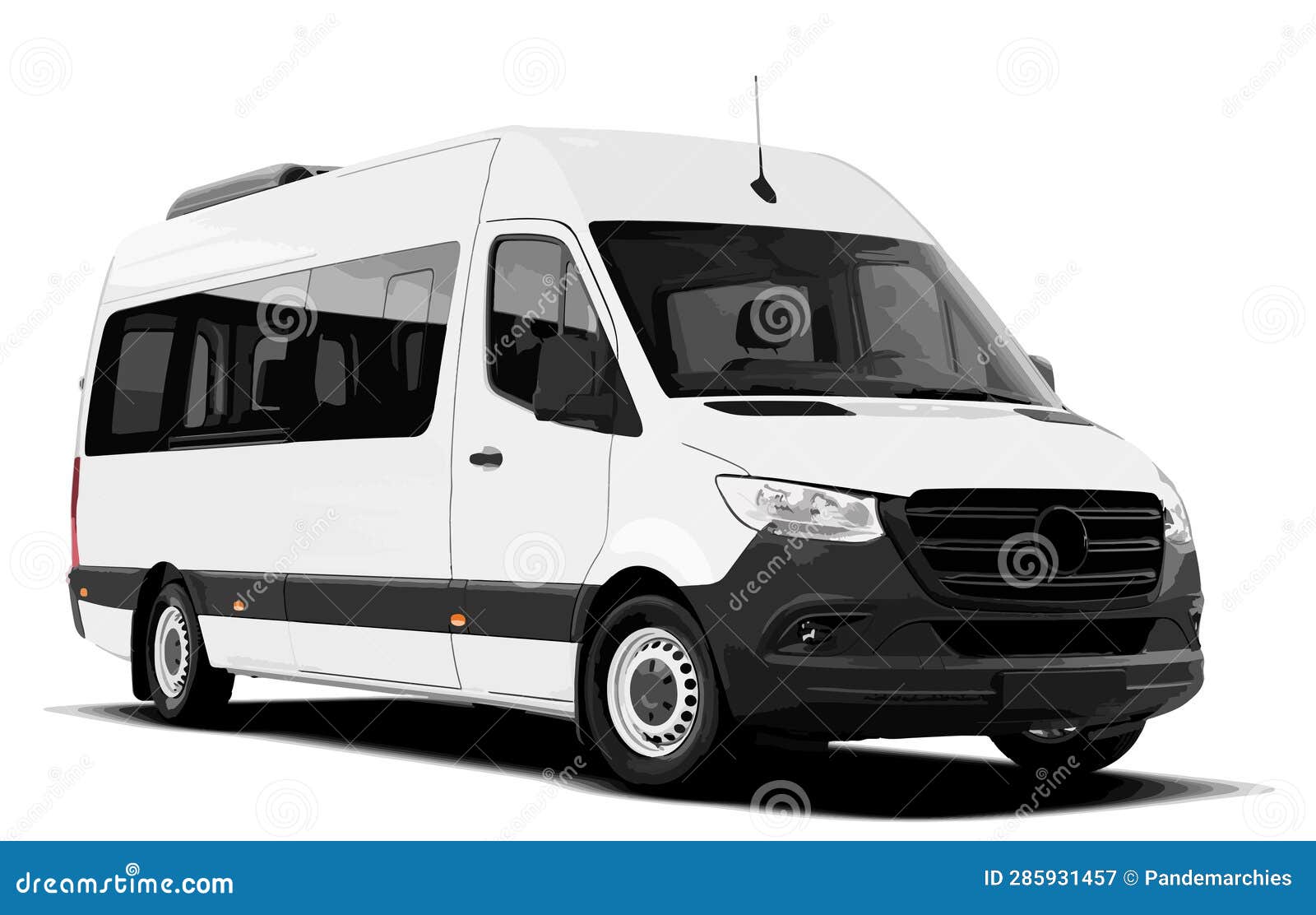 Vector Outline Van, Lorry, Side View. Empty Van Template Stock Vector ...
