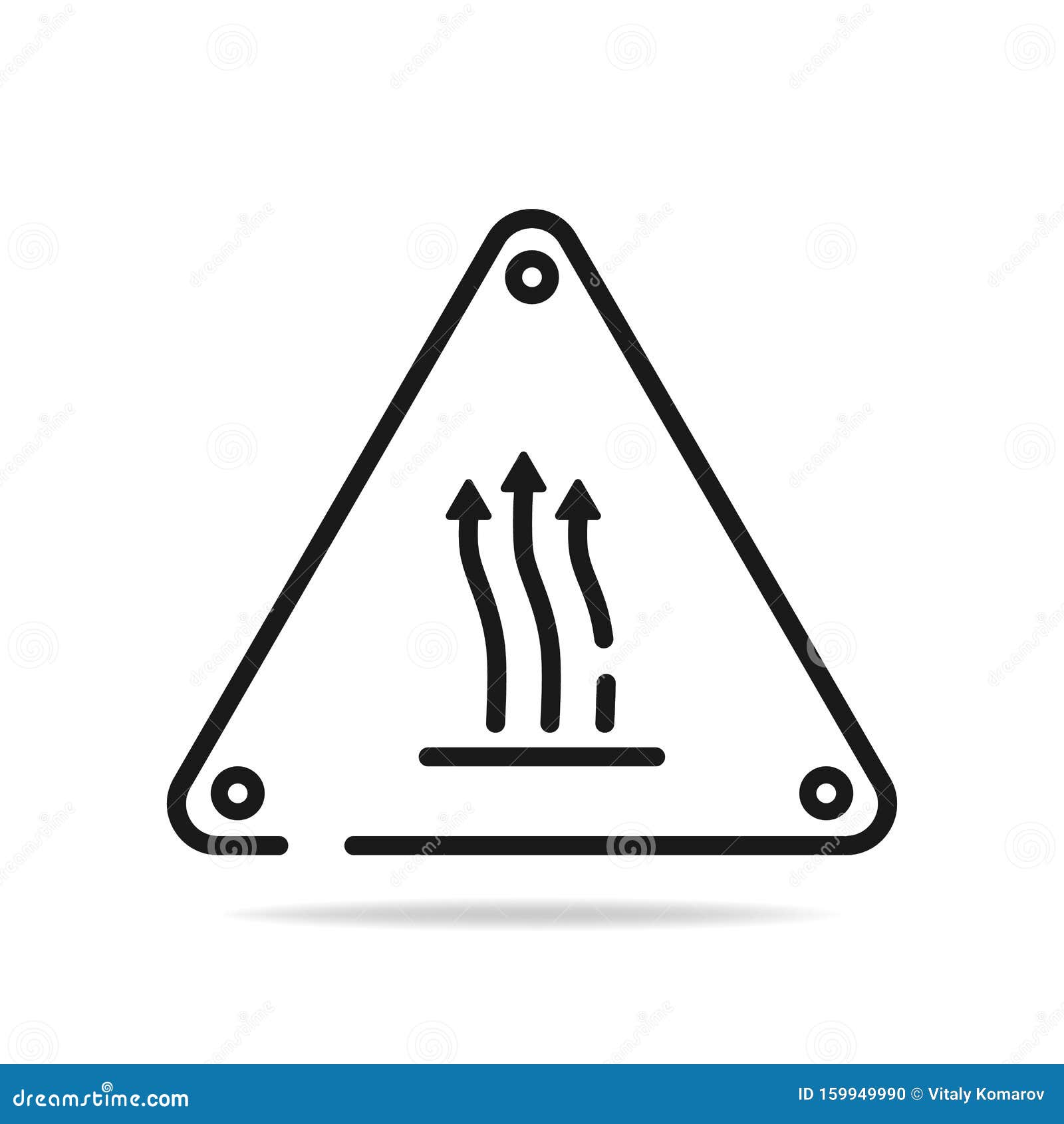 The Vector Of The Outline Of The Warning Sign With A Heat Symbol On ...