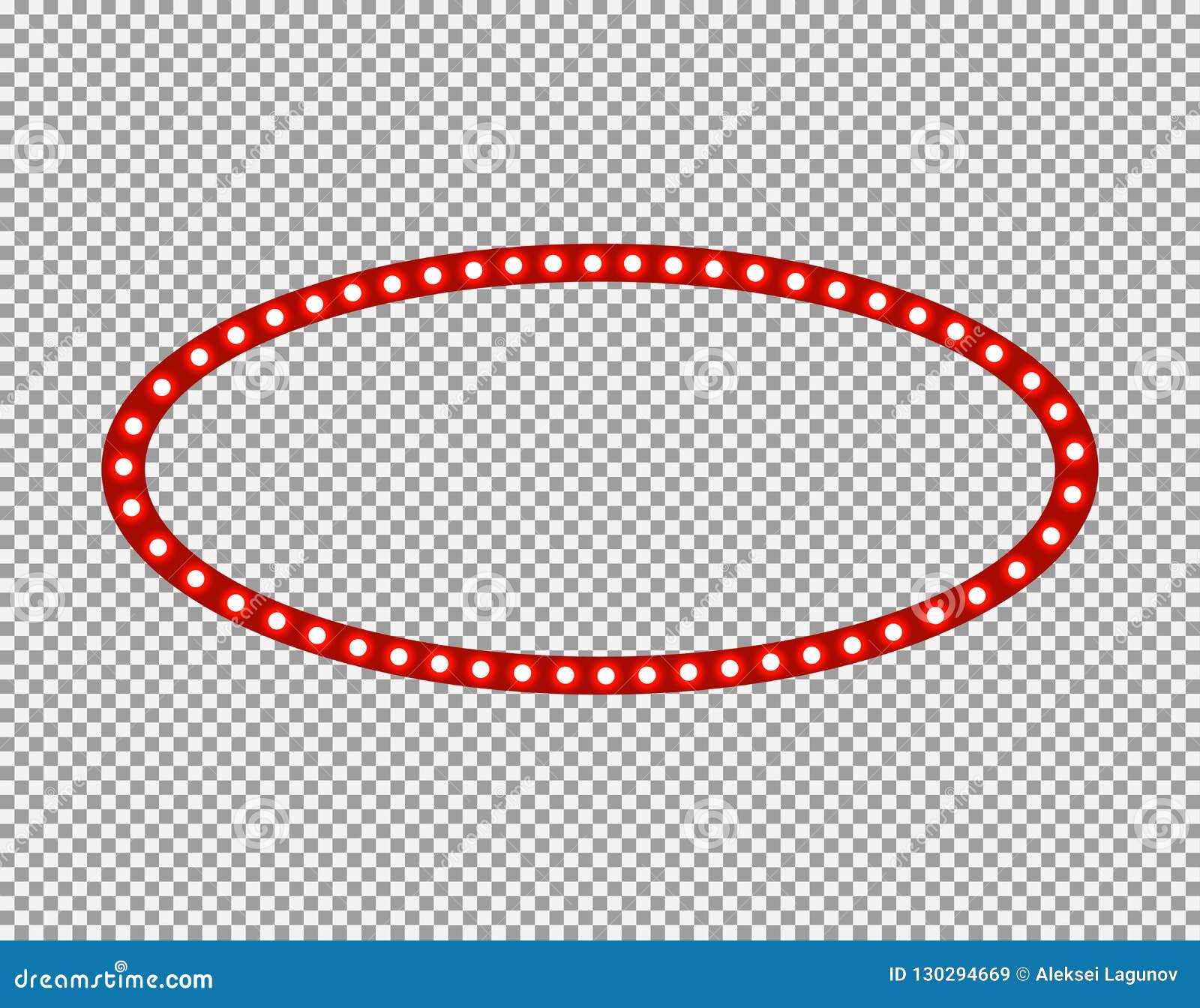 Vector Oval Bright Frame Isolated On Transparent Background, Lamps ...