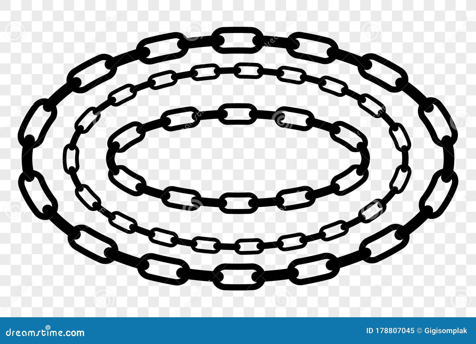 Simple Vector Oval Frame from Black Chain for Your Element Design at ...