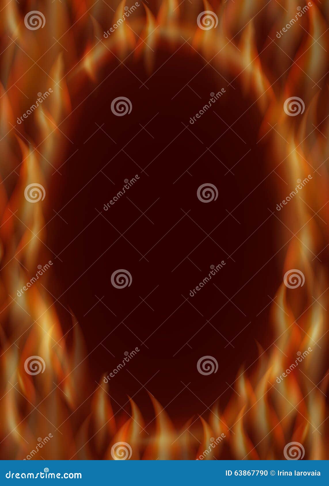 Vector oval frame of fire. stock vector. Illustration of border - 63867790
