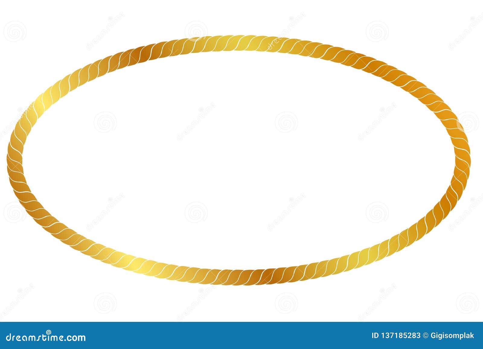 Vector Oval Frame from Golden Rope for Your Element Design Stock Vector ...
