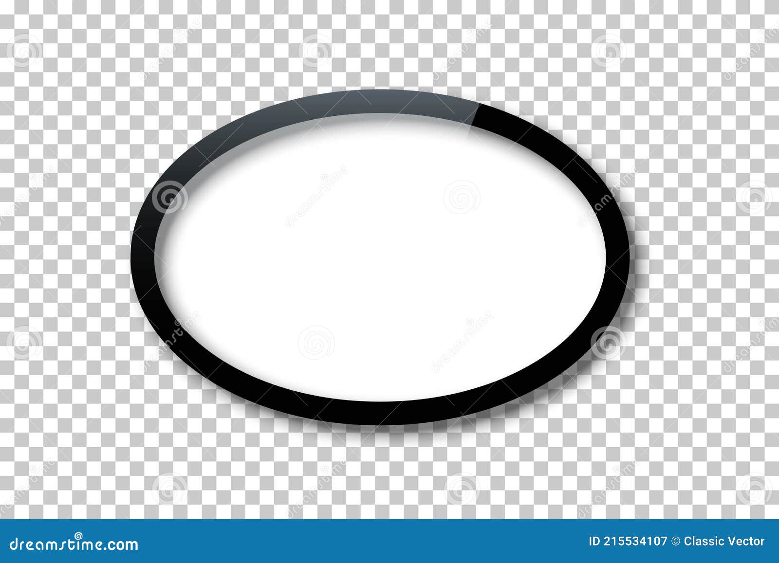 Vector Oval Frame Isolated on Transparent Backdrop Stock Vector ...