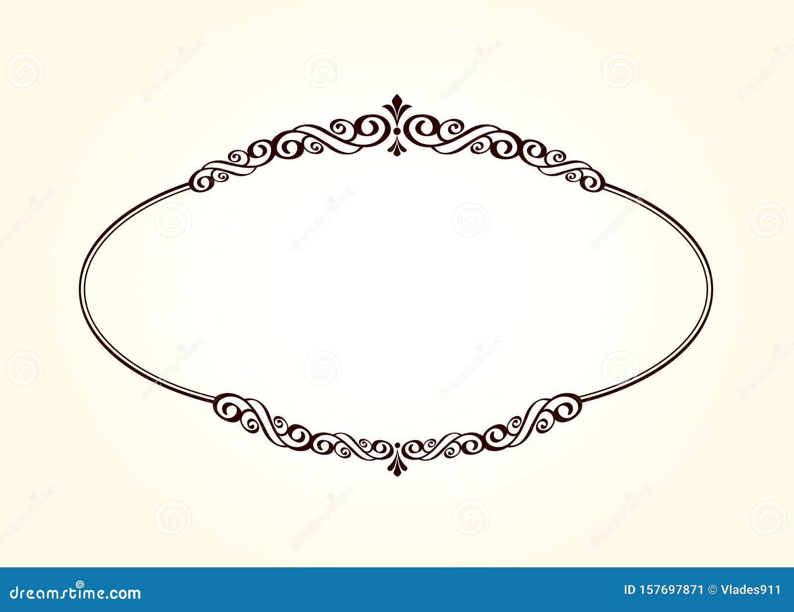 Vector Oval Horizontal Retro Frame for Your Projects. Stock Vector ...