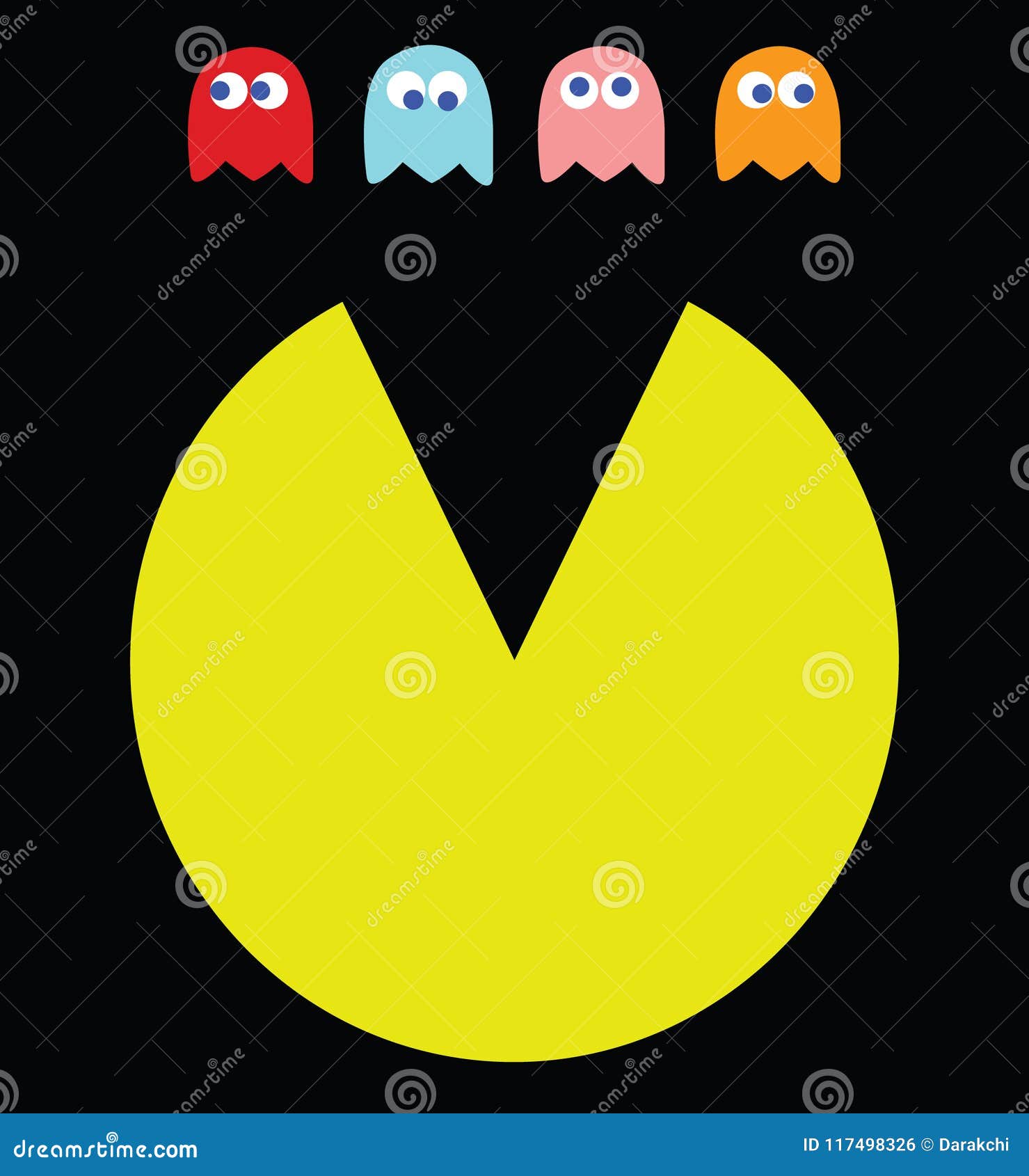 Vector Pac-Man Game Illustration, Retro Game Characters Editorial Photo ...