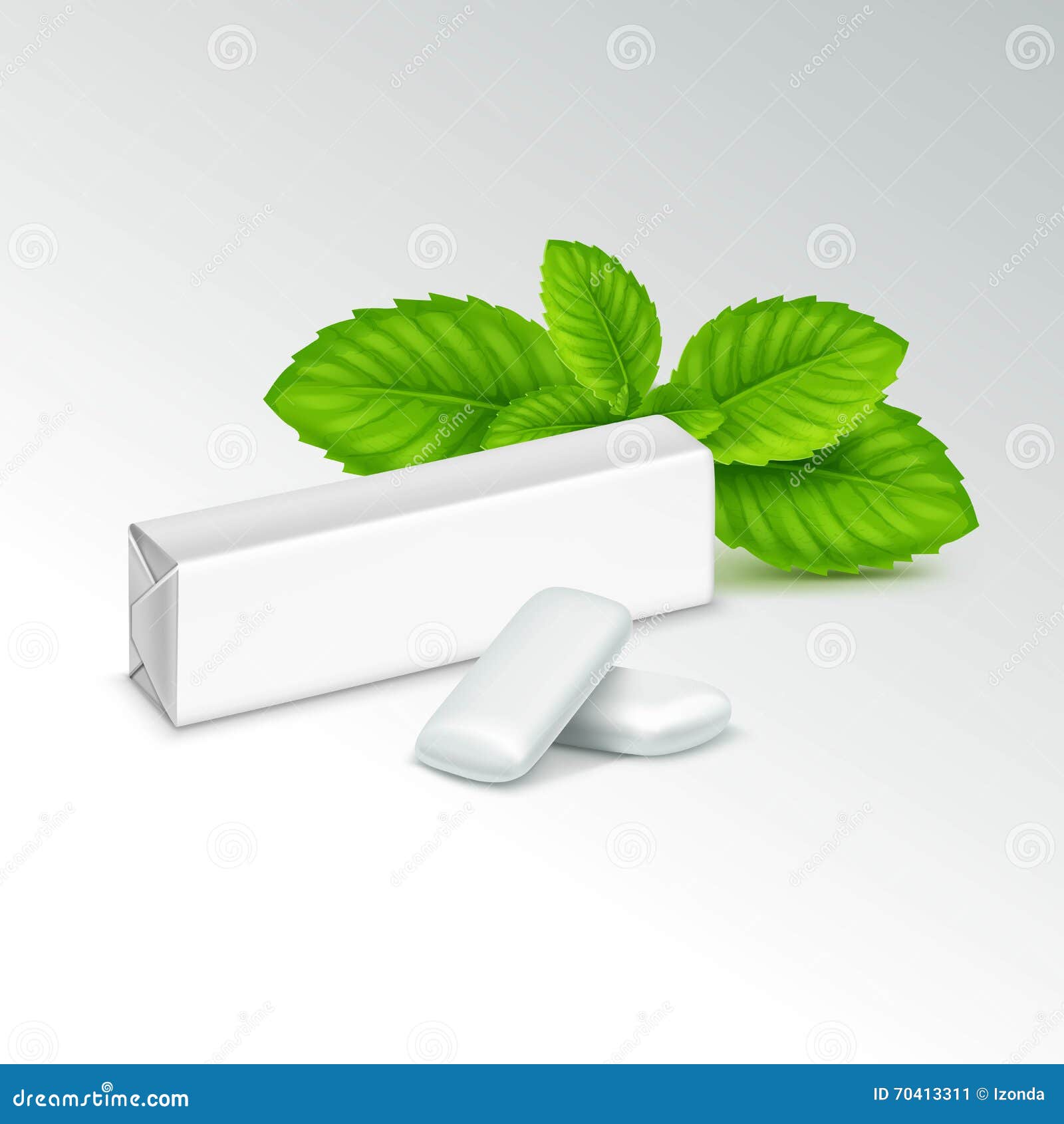 Pack Of Chewing Gum Mockup, Realistic Style Cartoon Vector ...