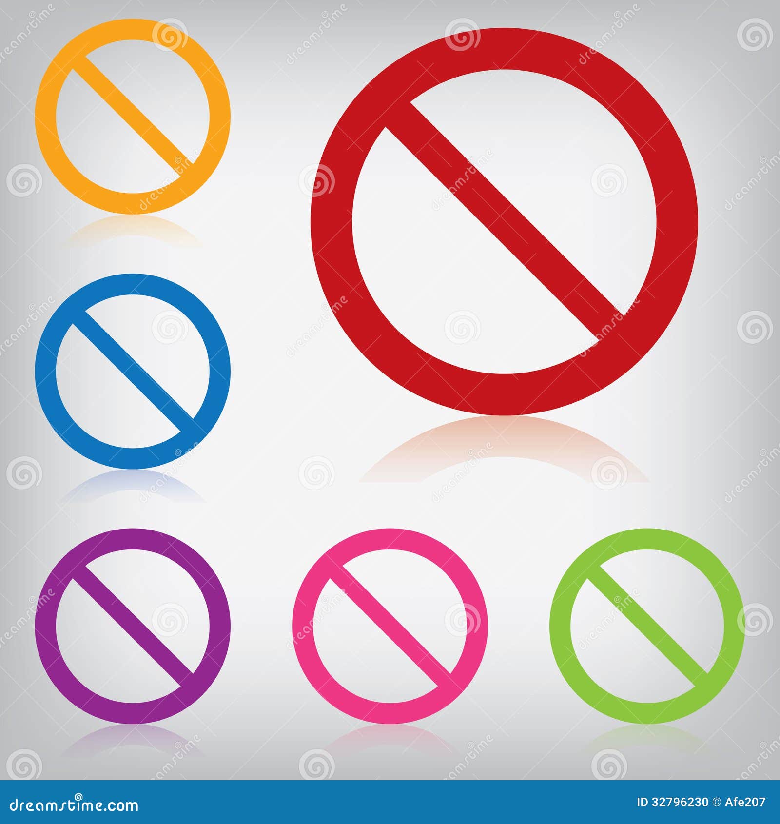 Vector Pack Colorful Sign Forbidden Stock Vector - Illustration of ...