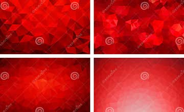 Vector Pack Low Poly Background Red Color Stock Vector - Illustration ...