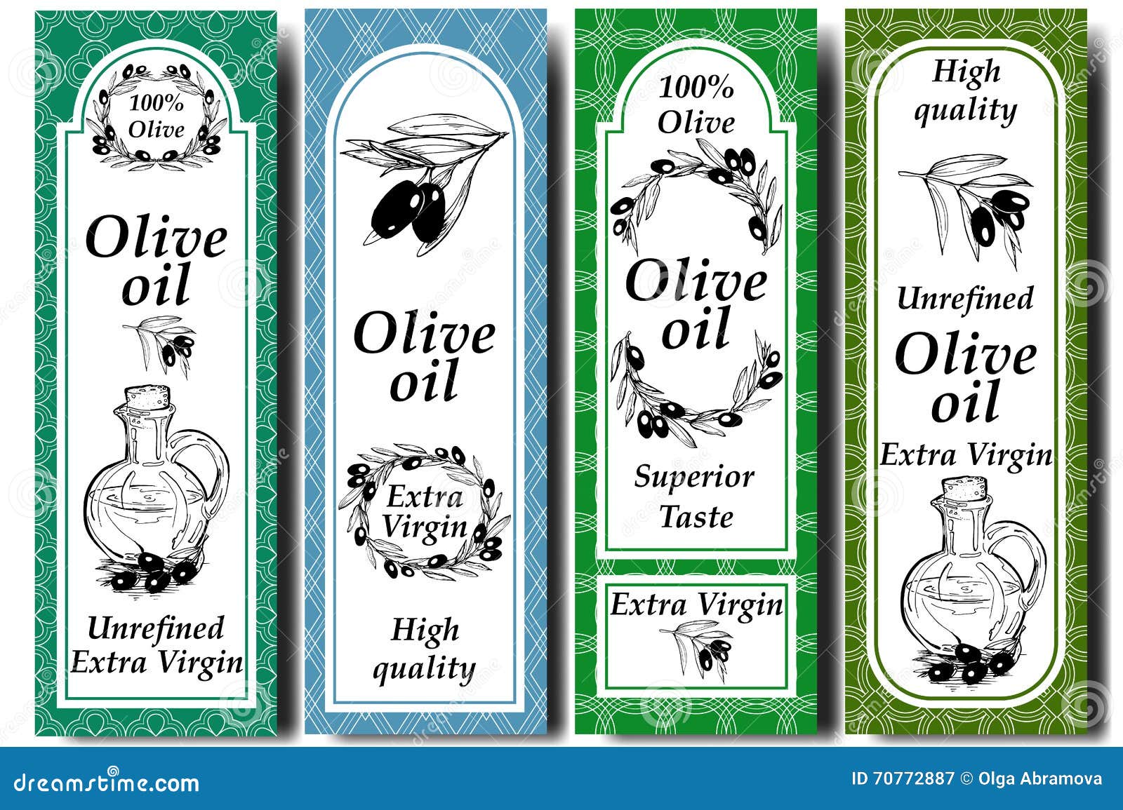 Vector Packaging Design Elements and Templates for Olive Oil Labels and ...