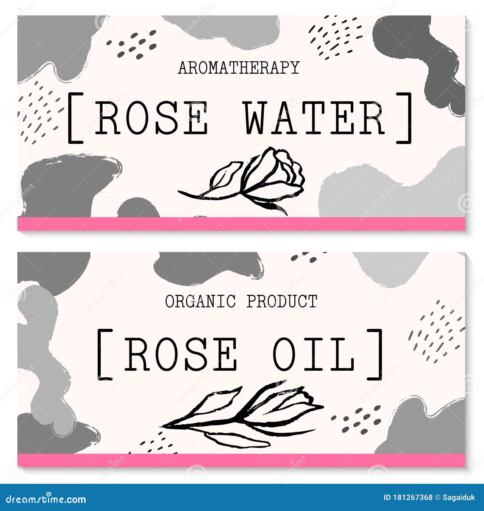 Vector Packaging Design and Template for Labels and Bottles of Rose ...