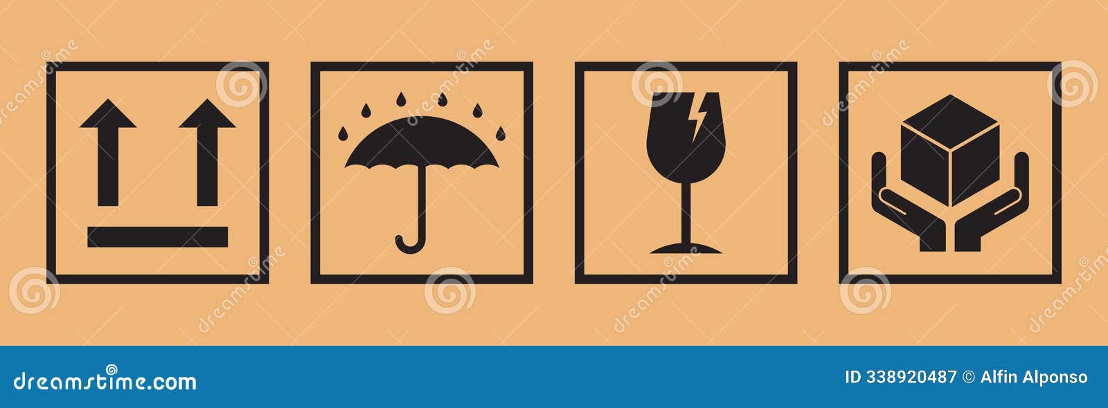 Vector Packging Symbols for Box Stock Vector - Illustration of craft ...