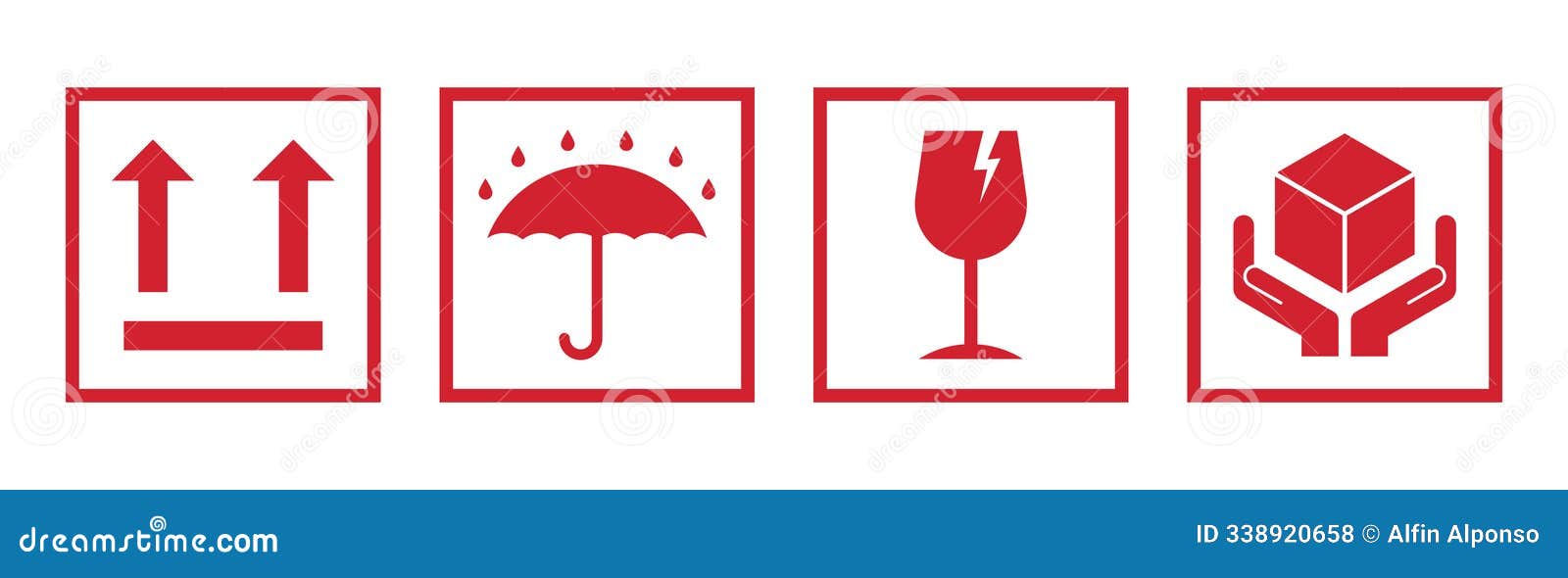 Vector Packging Symbols for Box Stock Vector - Illustration of rain ...