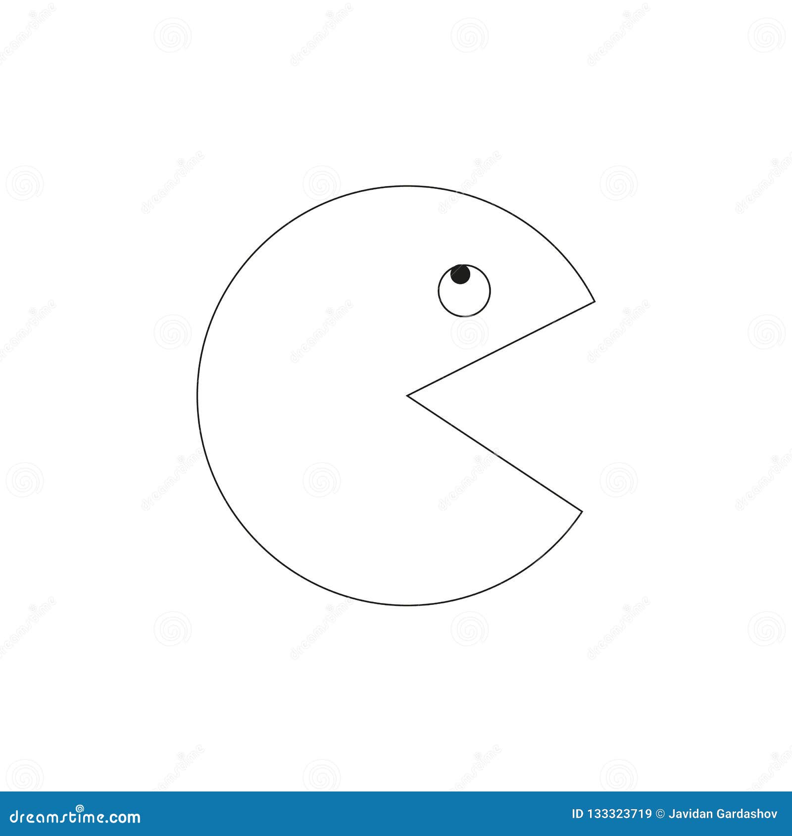 Vector Pacman Icon Symbol Sign on White Editorial Stock Image ...