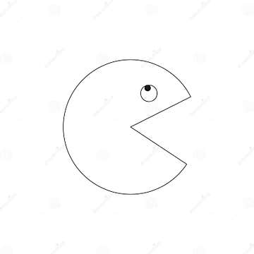 Vector Pacman Icon Symbol Sign on White Editorial Stock Image ...