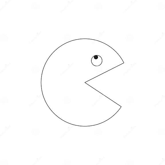 Vector Pacman Icon Symbol Sign on White Editorial Stock Image ...
