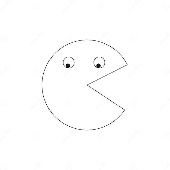 Vector Pacman Icon Symbol Sign on White Editorial Image - Illustration ...