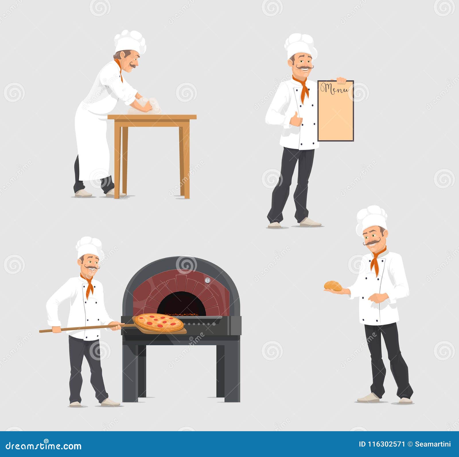 Vector a Padaria E O Padeiro No Projeto Liso Da Padaria Ilustração do ...