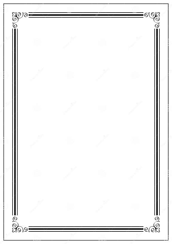 Vector Page Border A4 Design for Project Stock Vector - Illustration of ...