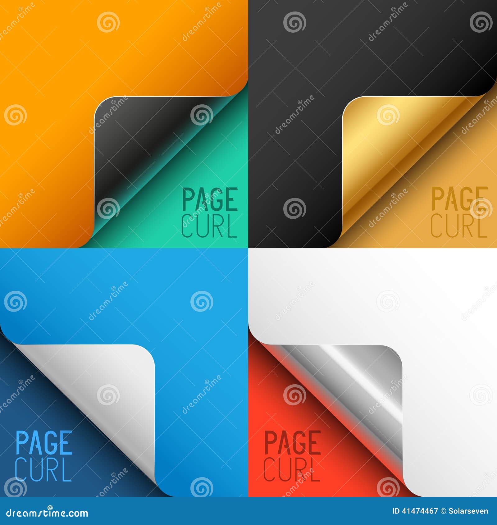 Vector Page Curls Set stock vector. Illustration of page - 41474467