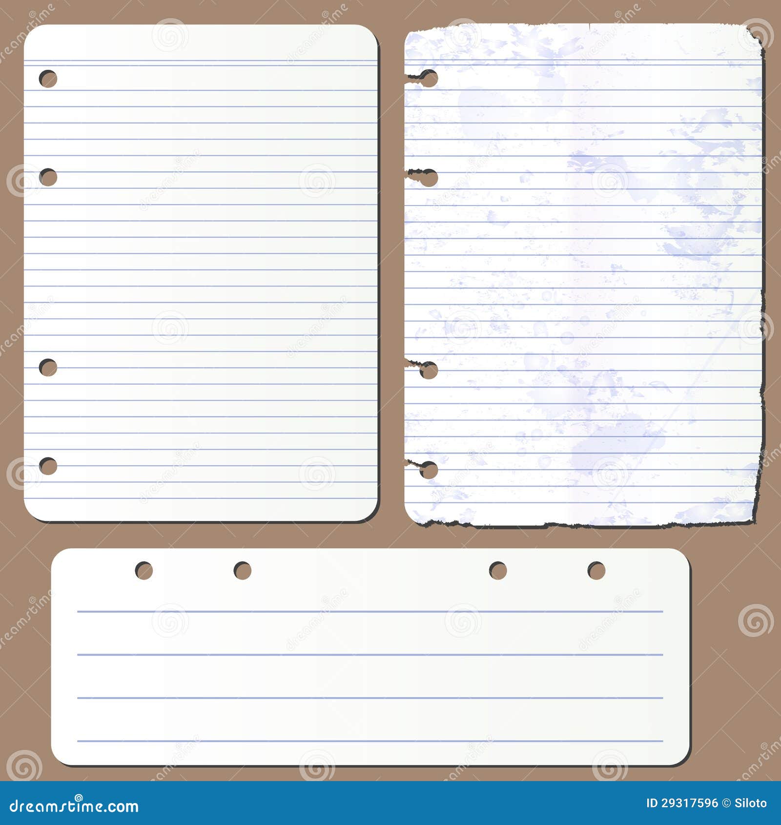 Vector pages from notepad stock vector. Illustration of message - 29317596