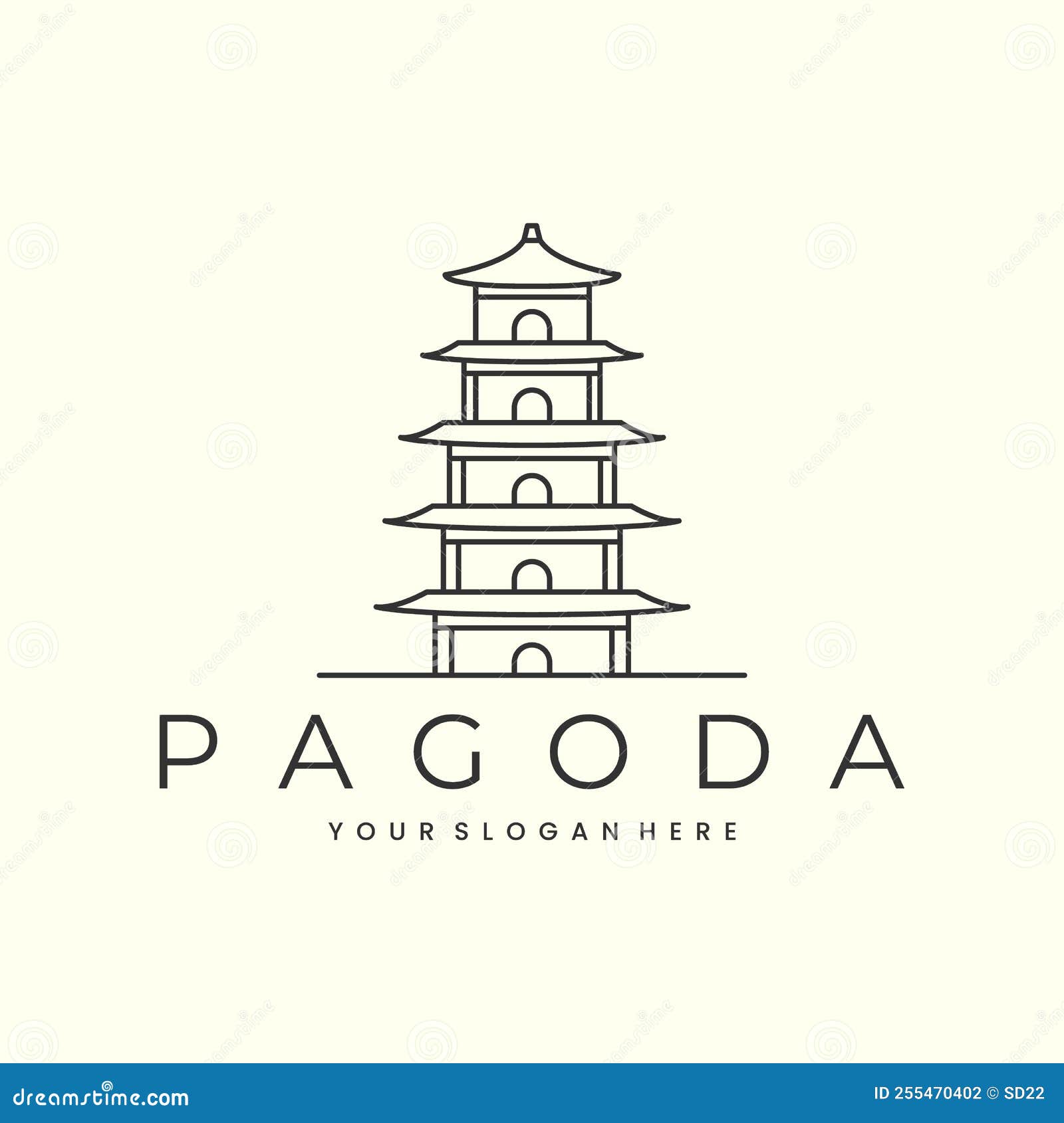 Vector Pagoda with Linear Style Logo Vector Illustration Icon Template ...