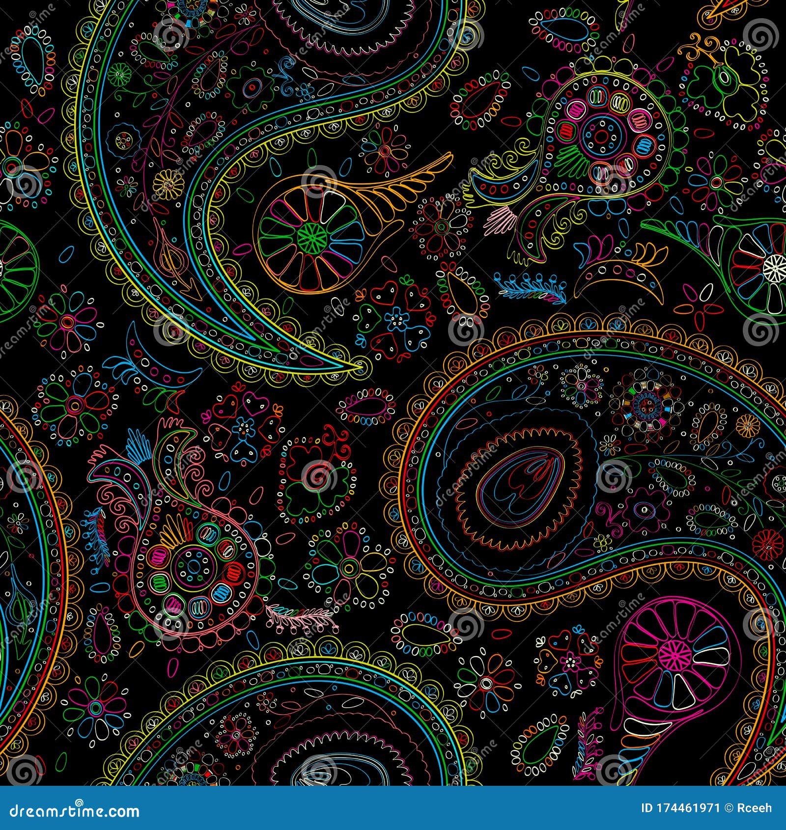 Vector paisley stock vector. Illustration of pattern - 174461971